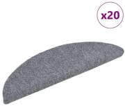 Schodové rohože samolepicí 20 ks 56 x 17 x 3 cm světle šedé půlkulaté 3365670