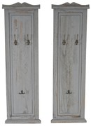 2x věšáková stěna s 3 věšáky 33040 - 109x28x3,5 cm, antik šedá