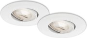 Briloner Vestavné LED svítidlo Kulana, 4,9W, 480lm, 3000K, bílá, pr. 9 cm, 2 ks