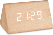 Digitální hodiny z MDF, hnědé