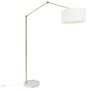 Moderní stojací lampa zlatá sstínítkem bílým 50 cm nastavitelná - Editor