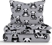 MK Lůžkoviny Bavlněné povlečení Renforcé - Panda 140 × 200 cm, 70 x 90 cm