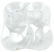 Servírovací skleněný talíř s vánočním motivem ø 28,5 cm Frosty Flakes – Dakls
