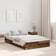 Rám postele s úložným prostorem s čelo Staré dřevo 120 x 190 cm 3335331