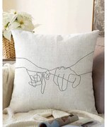 Povlak na polštář s příměsí bavlny Minimalist Cushion Covers Pinky, 55 x 55 cm