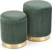 Indický nábytek - Set 2 taburetů KUBO Zelená