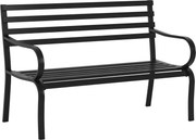 Outsunny zahradní lavička pro 2 osoby s nosností 240 kg - venkovní a vnitřní nábytek 127 x 58 x 82 cm černá | Aosom
