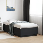 Rám postele černý 90 x 190 cm kompozitní dřevo 3209752