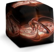 Sablio Taburet Cube Červená abstrakce - 50x50x50 cm