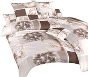 Povlečení krep Pampelišky 3D hnědé 140x200, 70x90 cm