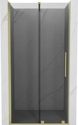 Mexen Velar, posuvné sprchové dveře do otvoru 120 cm, 8mm šedé sklo, zlatá matná, 871-120-000-41-55