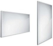 Nimco - Zrcadlo s LED osvětlením, 120x70 cm, hranaté, aluminium ZP 13006