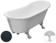 Besco Akrylátová volně stojící vana Olaya Glam G 160x68 s přepadem Typ a barva výpustě: bez odpadového sifonu, Barva podpěrných nožek: Bílá