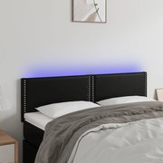 Čelo postele s LED černé 144x5x78/88 cm umělá kůže