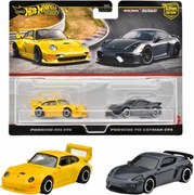Hot wheels premium angličák 2 ks porsche 993 gt2 & porsche 718 cayman gt4
