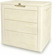 Zahradní úložný box LETA — 56x43x53 cm, plast, béžová