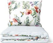 Perkálové bavlněné povlečení Kolibřík - barevný Velikost: 140 x 200 + 70 x 90