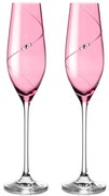 Diamante skleničky na šampaňské Silhouette City Pink s kamínky Swarovski 210 ml 2KS