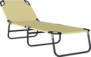 Zahradní lehátko Outsunny s nastavitelným opěradlem ocelové modré 188x56x28cm ideální pro zahradu balkon |