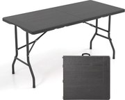 Costway Skládací kempingový stůl s HDPE stolní deskou a rukojetí – – 152 × 70 cm