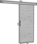 ADRK Furniture Posuvné nástěnné dveře DAAN 96 ADRK-SD-DAA-A-96