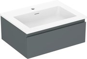 Mexen Orio, koupelnová skříňka 60 cm s umyvadlem Otis, 1 zásuvka, grafitová matná/bílá matná, 91A10-06023-1-BF66-W18M01
