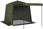 Pavilon 2x2m Voděodolný stáj Zimovzdorný skládací pavilon se 4 bočními panely Okna ze síťoviny Přední dveře UV 30+