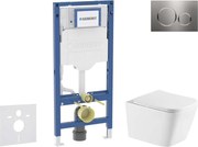 Geberit Duofix - Set předstěnové instalace, klozetu Arkas I a sedátka softclose, tlačítko Sigma20, nerez SANI11CA6174