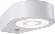P 94867 LED venkovní nástěnné svítidlo Silma pohybové čidlo IP44 65x186mm 3000K 5,5 / 1x0,7W 230V bílá hliník - PAULMANN