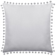 Spod Ig?y i Nitki Dekorační povlak na polštář 45x45 Fluffy silver s bambulkami