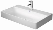 Duravit DuraSquare - Umyvadlo 80x47 cm, bez přepadu, s otvorem pro baterii, DuraCeram, WonderGliss, bílá 23538000411