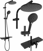 REA - Santos sprchový set s baterií 150mm, černá, REA-P8803