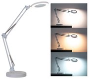 Brilagi - LED Stmívatelná stolní lampa s lupou LED/12W/5V 3000/4200/6000K bílá BRI008