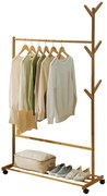 Kondela Pojízdný věšák, bambus, šířka 100cm, VIKIR TYP 3