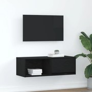 TV skříňka Černý dub 80x31x25,5 cm Dřevěná konstrukce