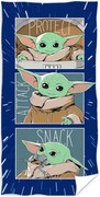 Bavlněná plážová osuška Star Wars - Baby Yoda - motiv Snack Time - 100% bavlna - 70 x 140 cm