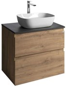 Aqualine Altair - Umyvadlová skříňka 60x67x45 cm, 2 zásuvky, dub emporio/antracit břidlice AI370-02