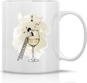 SKOK DO VÍNA - klasický bílý keramický hrníček 300 ml
