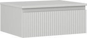 Mexen Rivel, koupelnová skříňka 60 cm s pracovní deskou, 1 zásuvka, drážkovaná, matná šedá, 91A20-06023-1-BFC62