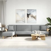 Rozkládací pohovka ve tvaru L světle šedá 279x140x70 cm textil