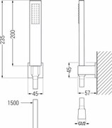 Mexen příslušenství - 1-bodový ruční sprchový set R-02, černý, 785005050-70