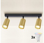 Brilagi - LED Stmívat. bodové svítidlo SELE GOLDEN 3xGU10/6,5W/230V černá/zlatá