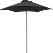 Deštník Outsunny Ø196 cm, hexagonální balkonový deštník, plážový deštník, odolný vůči větru, stabilní tržní deštník, s kličkou, sluneční ochrana pro p