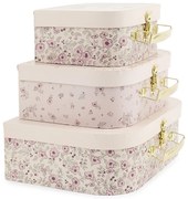 Bieco - Sada tří kartonových kufříků - koloušek Ella - dreamy flowers