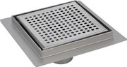 BPS-koupelny Čtvercový sprchový odtokový žlab DL08-QUBE-G3  15x15 cm, satén