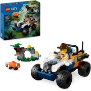 Lego stavebnice lego city 60424 čtyřkolka na průzkum džungle – mise panda červená