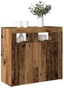 Příborník s LED old wood 80 x 35 x 75 cm kompozitní dřevo