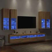 7dílná obývací stěna s LED osvětlením dub sonoma 3216773