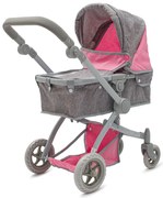 Kočárek pro panenky 2v1 Baby Mix Sophie pink-grey Barva: multicolor