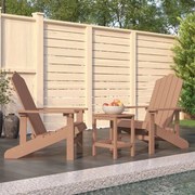 Zahradní křesla Adirondack se stolkem HDPE hnědá 3095706